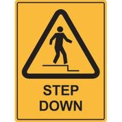Step Down Sign (600x450mm) – Teaco Industrial & Safety Supplies